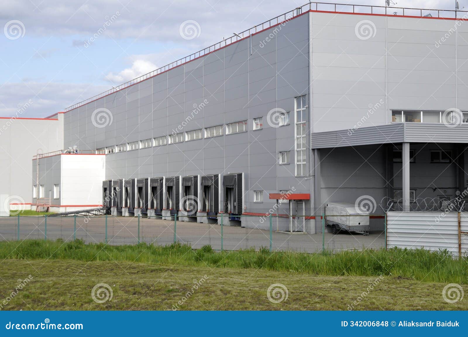 Empty Loading Dock of a Large Warehouse. Industrial. Stock Photo ...