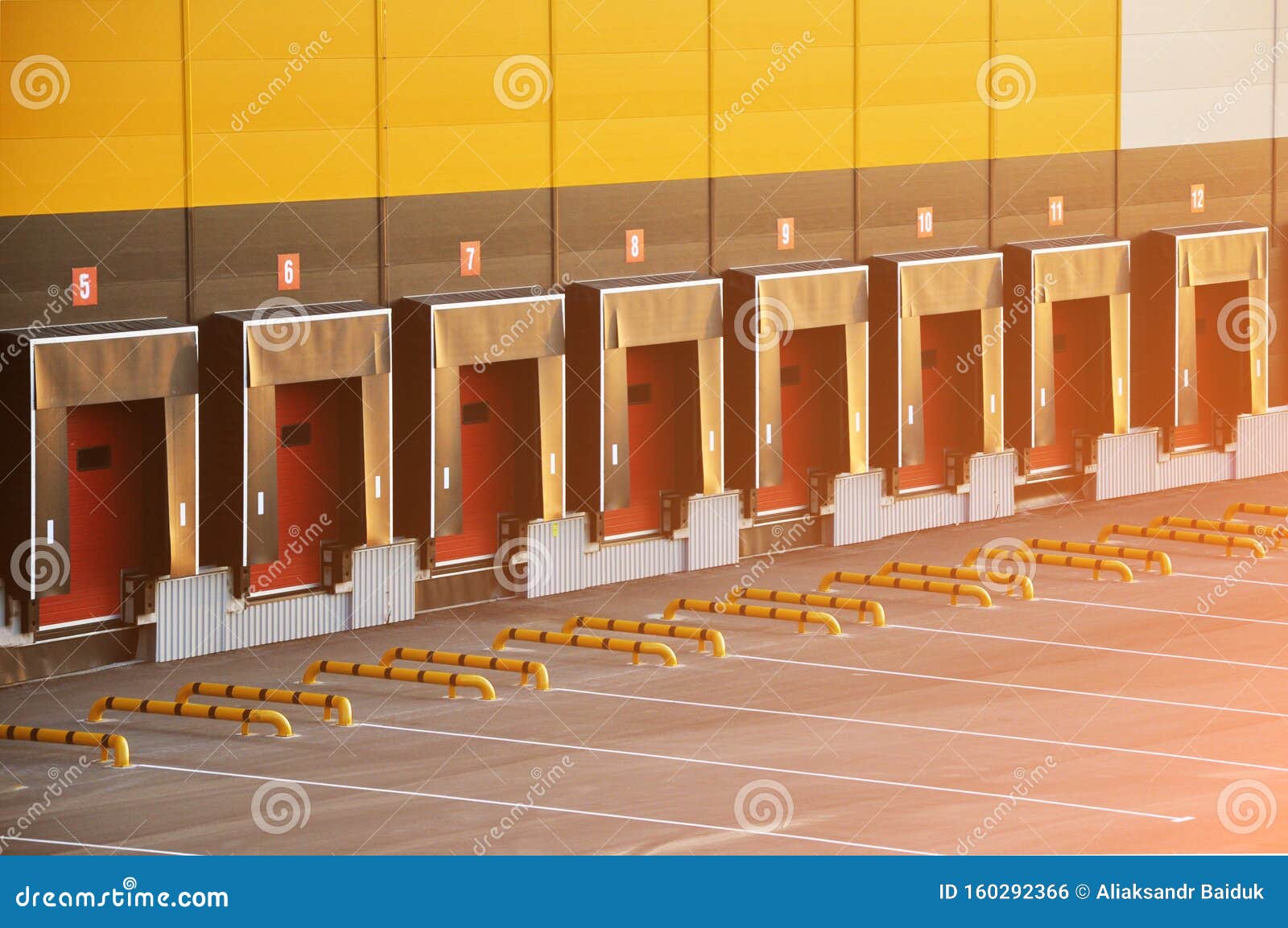 Empty Loading Dock of a Large Warehouse Stock Photo - Image of goods ...