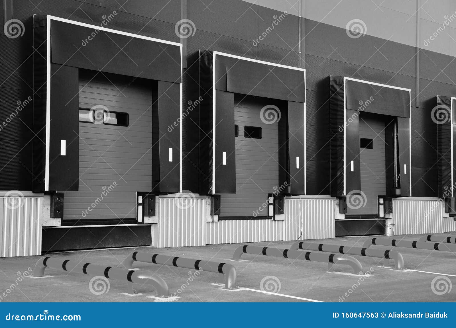 Empty Loading Dock of a Large Warehouse Stock Image - Image of ...