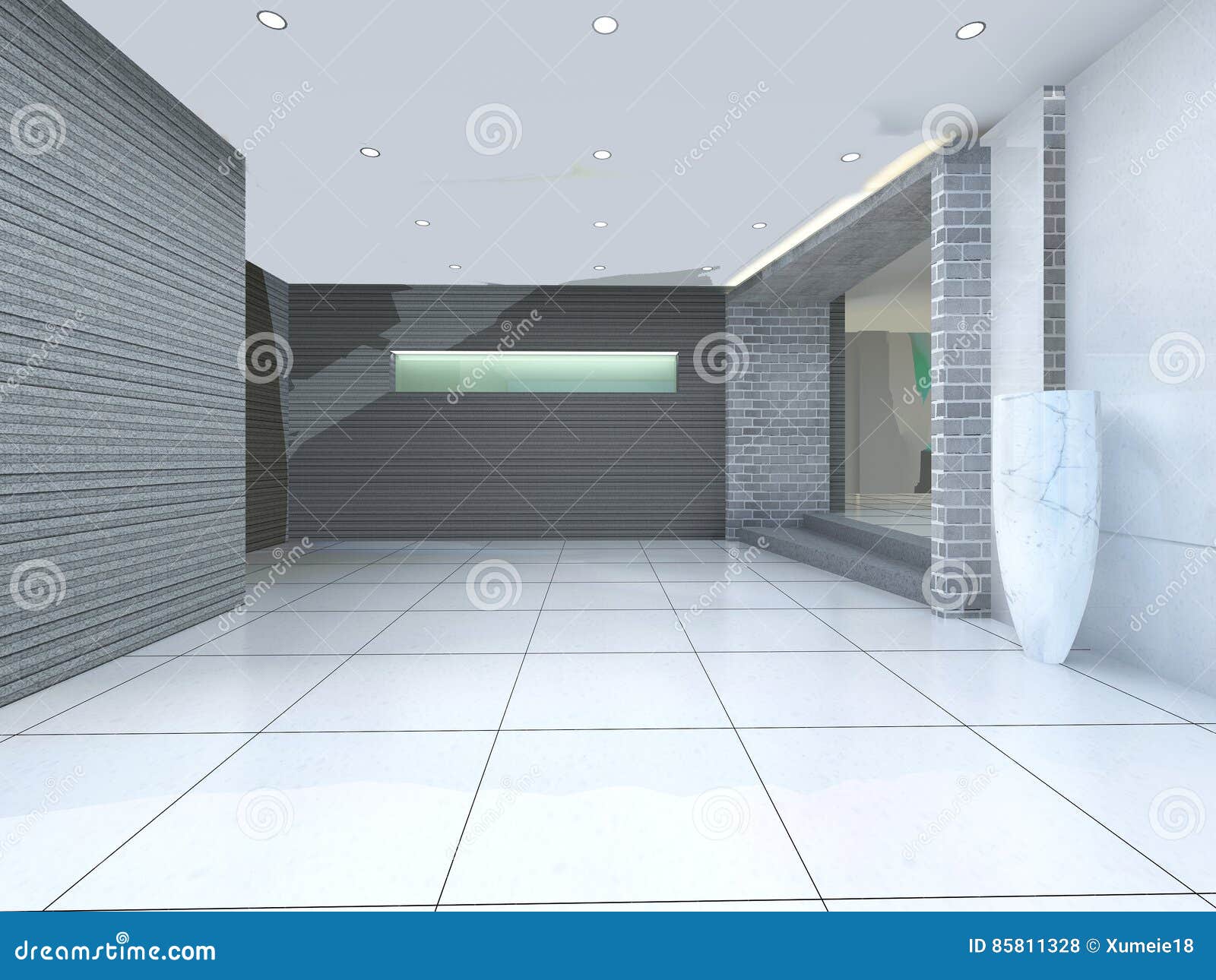 Empty lobby interior stock illustration. Illustration of lobby - 85811328