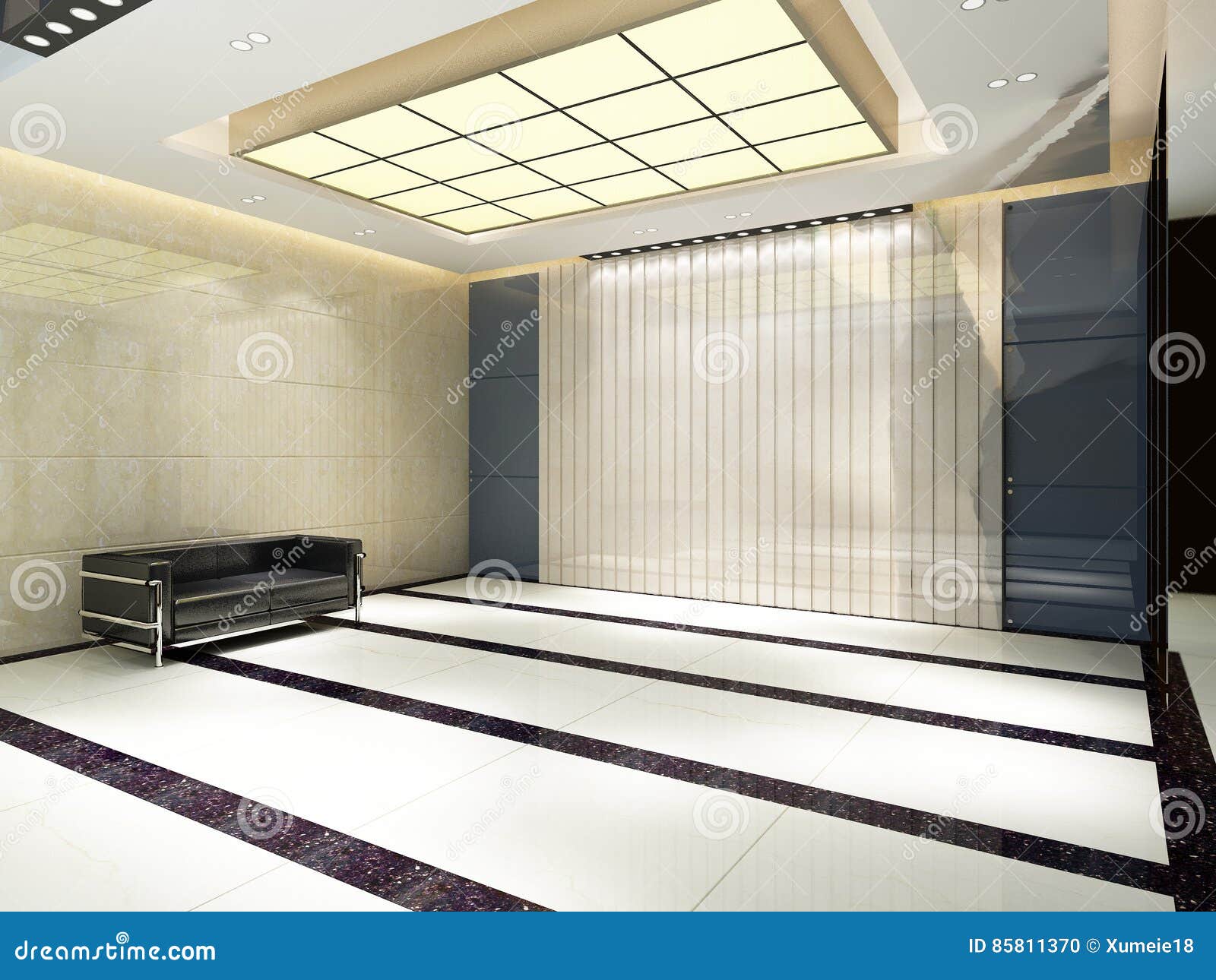 Empty lobby interior stock illustration. Illustration of hall - 85811370
