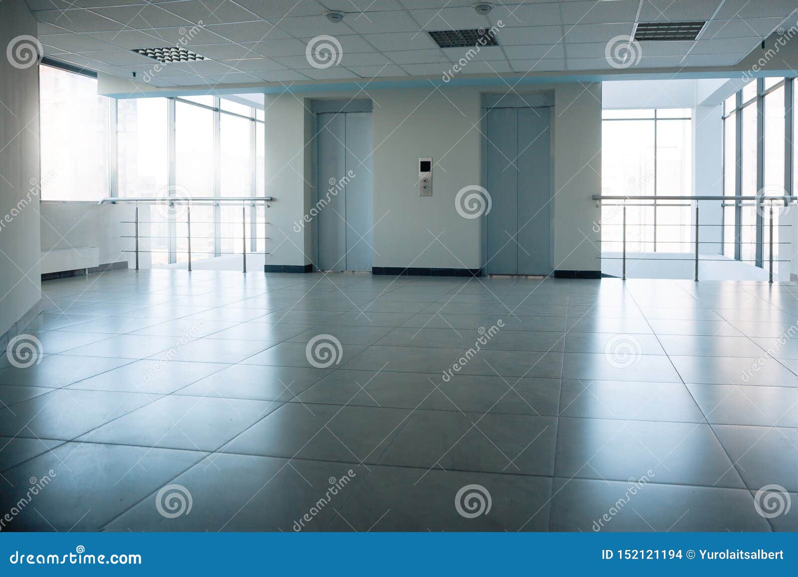Empty Lobby in a Modern Office Building. Stock Photo - Image of clean ...