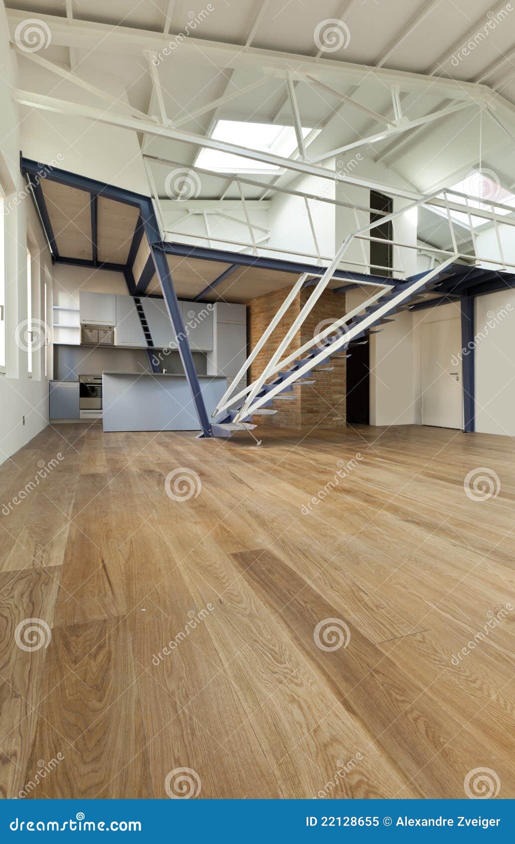Empty loft stock image. Image of floor, plan, space, wall - 22128655