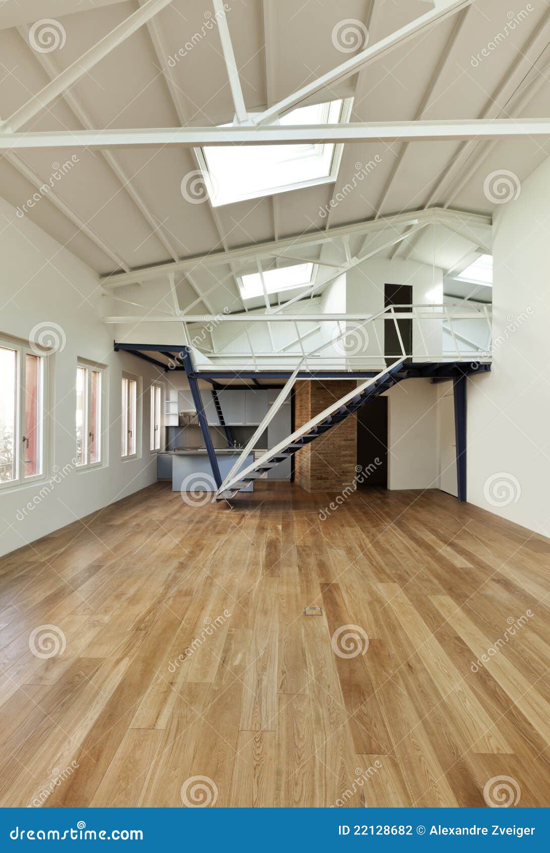 Empty loft stock photo. Image of metal, house, view, flat - 22128682