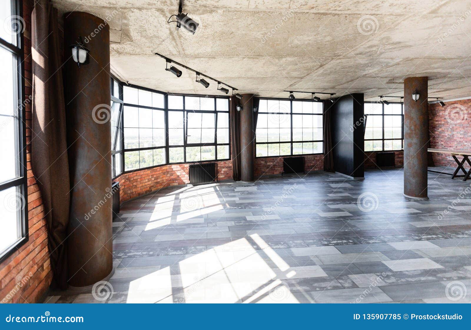 Empty loft area stock image. Image of hall, rent, cool - 135907785