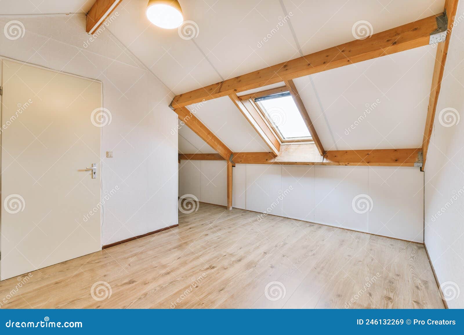 Empty loft room stock image. Image of bright, modern - 246132269