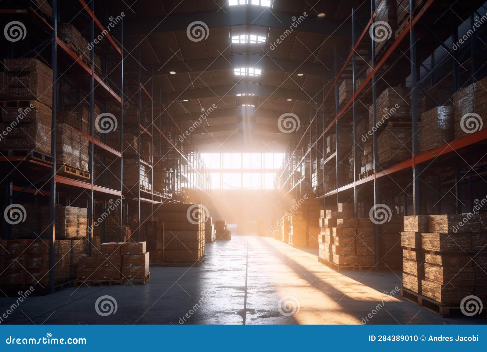 An Empty Logistic Warehouse Brimming With Potential. Generative AI ...