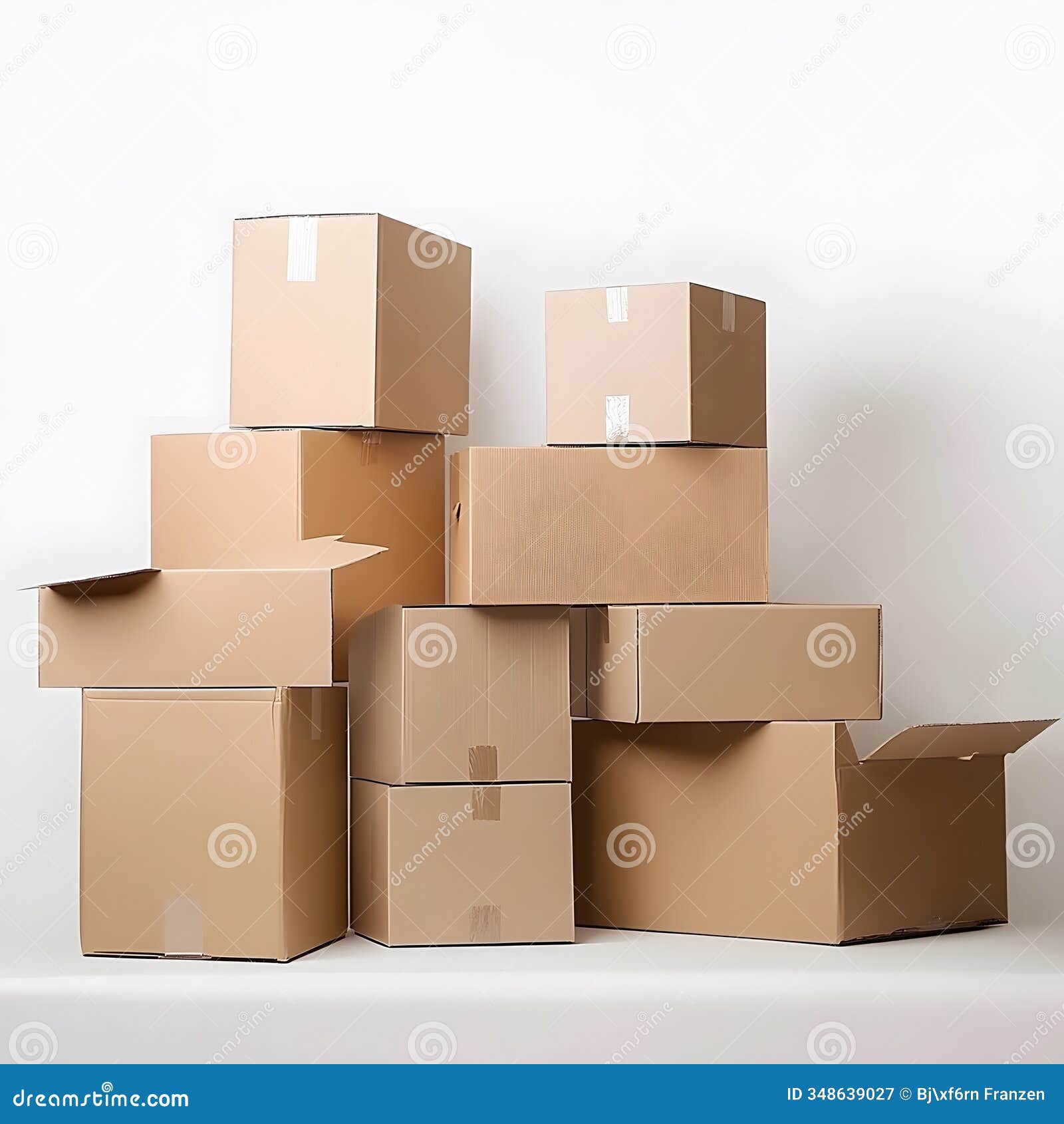 Moving In Or Out Carton Boxes And Furniture Vector | CartoonDealer.com ...