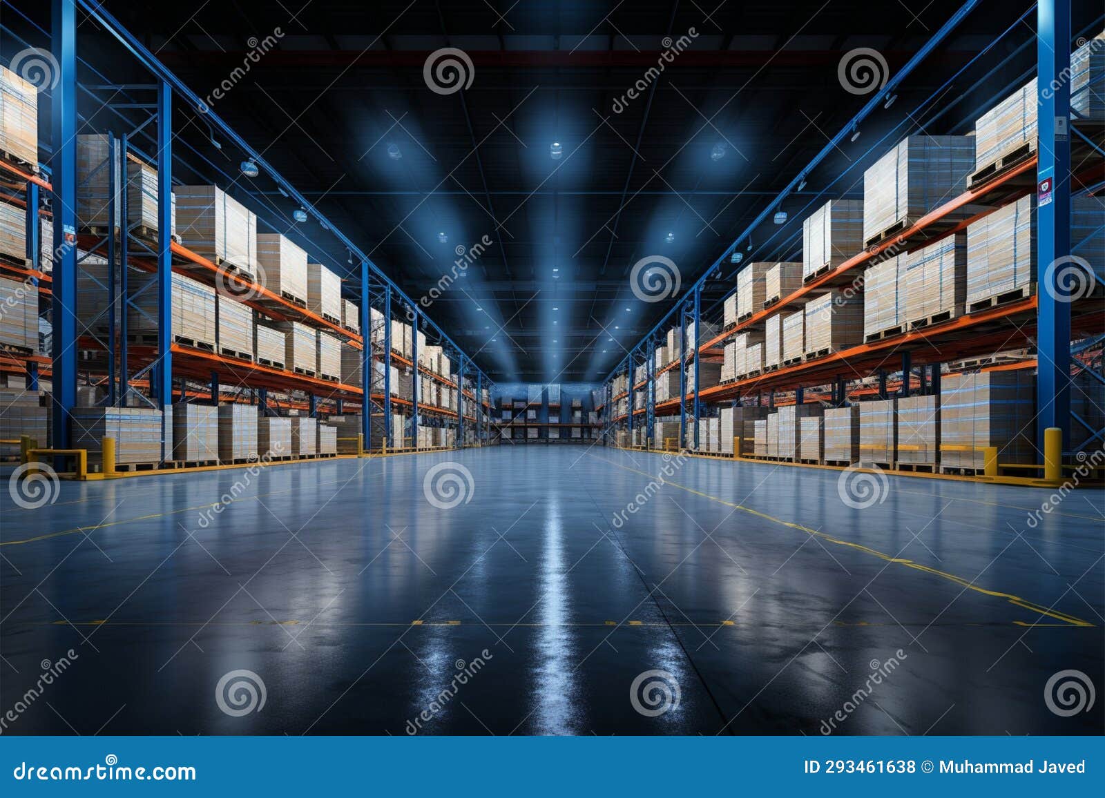 An Empty Logistics Warehouse, a Hub for Storage and Distribution Stock ...