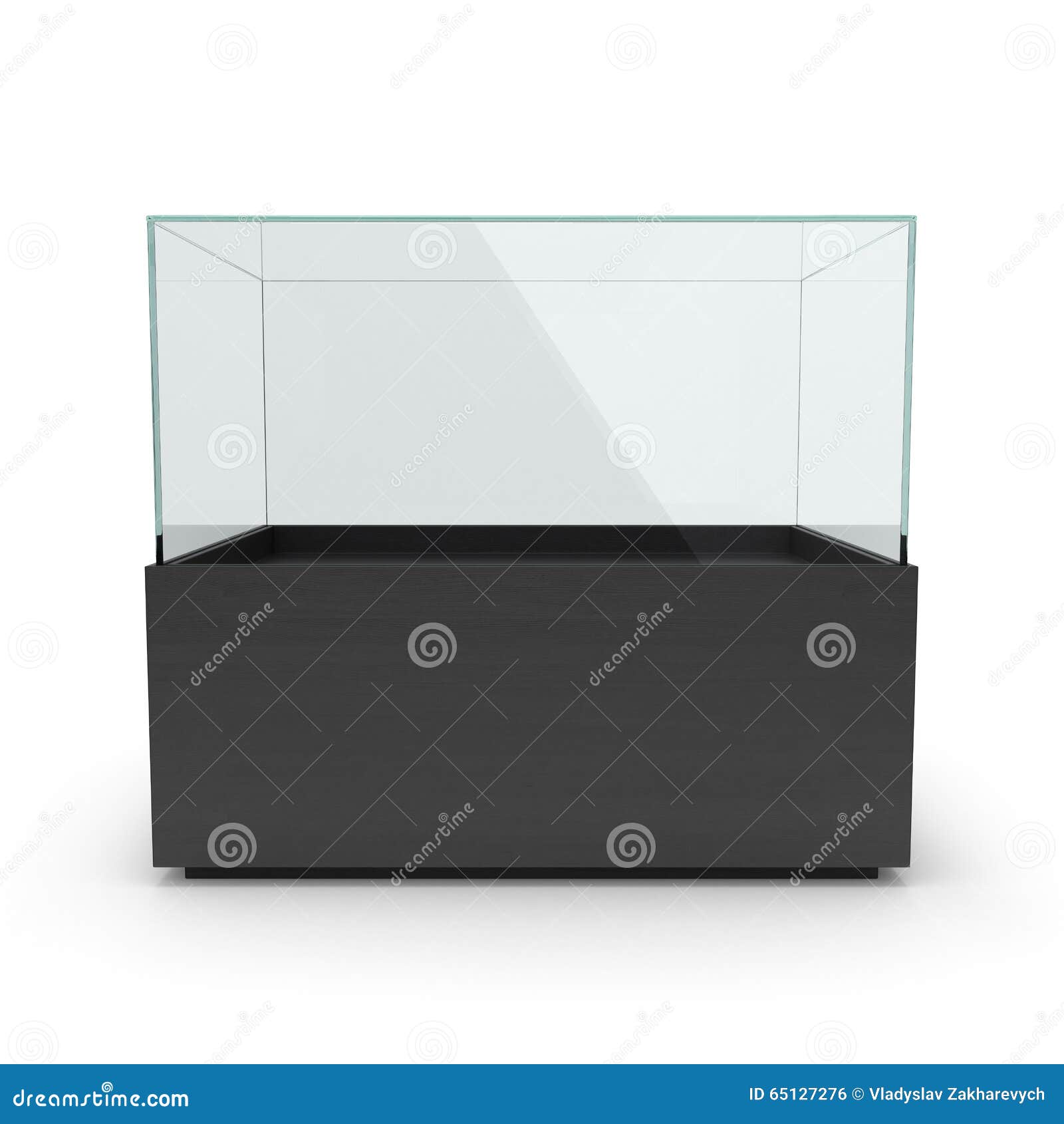 Empty Long Black Showcase with Pedestal, Stock Illustration ...