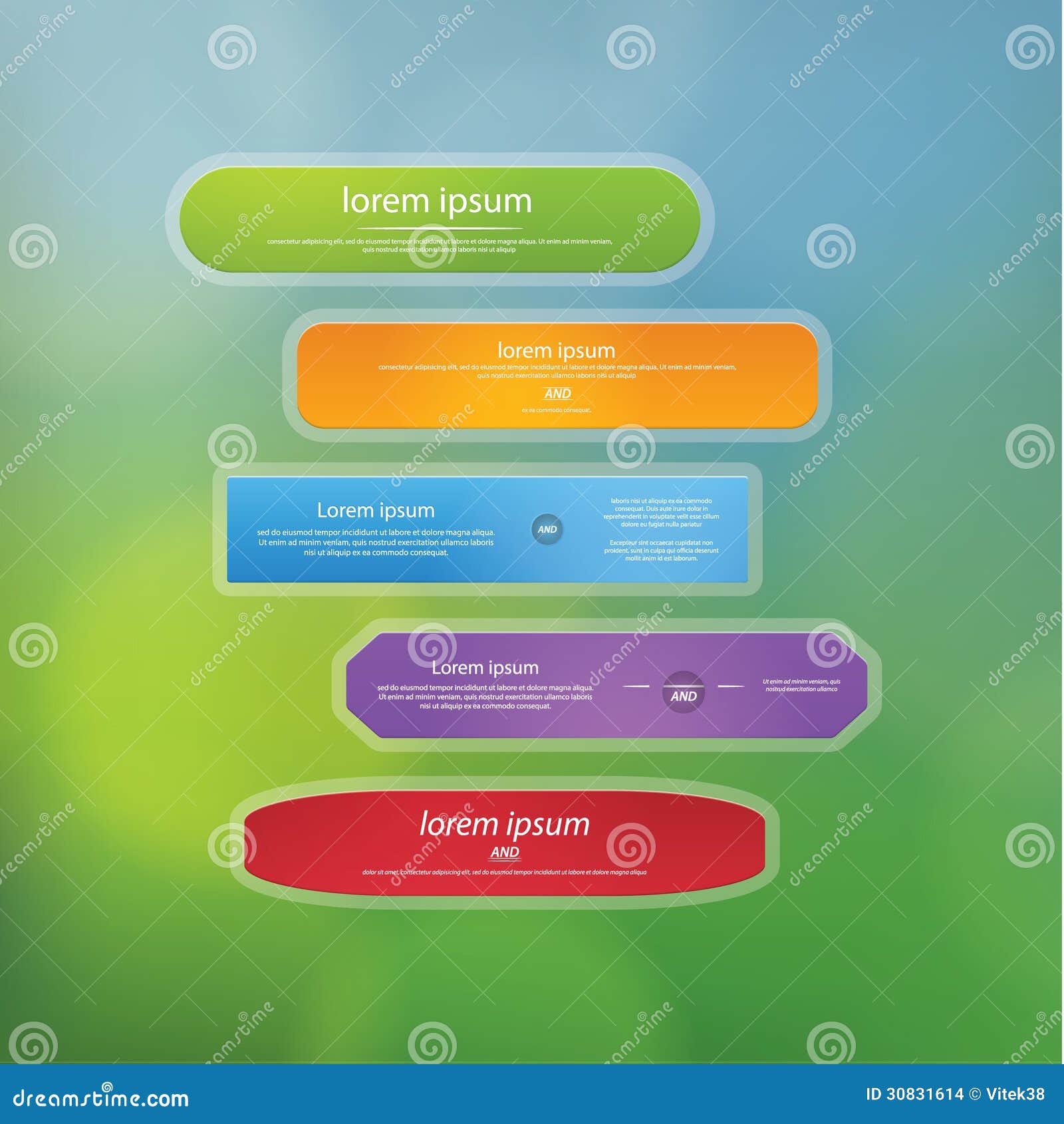 Empty Long Buttons. Vector Modern Design Buttons with Space for Stock ...