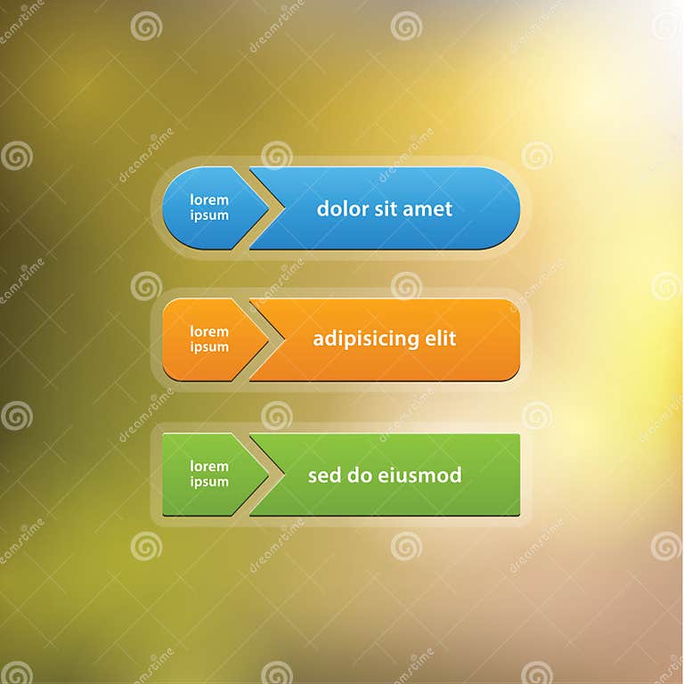 Empty Long Buttons. Vector Modern Design Buttons with Space for Stock ...