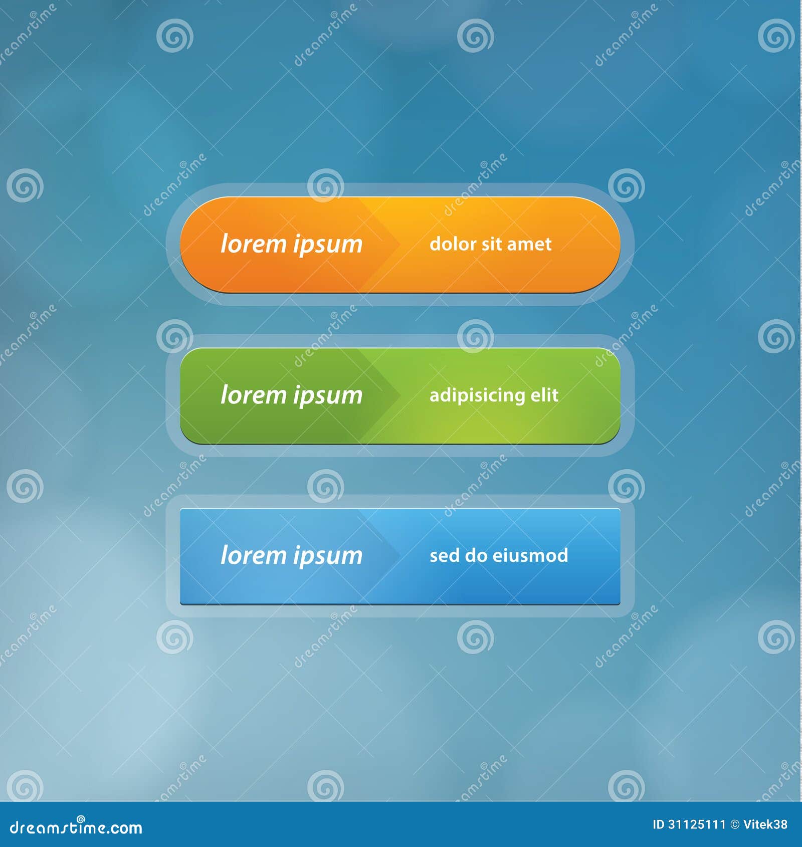 Empty Long Buttons. Vector Modern Design Buttons with Space for Stock ...