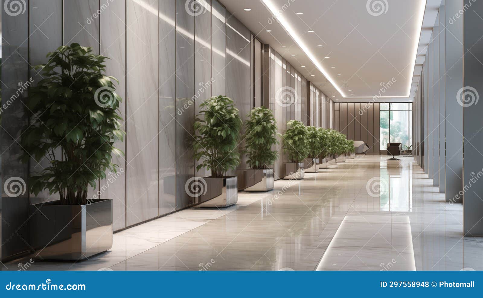 Corridor of Commercial Modern Building Stock Illustration ...