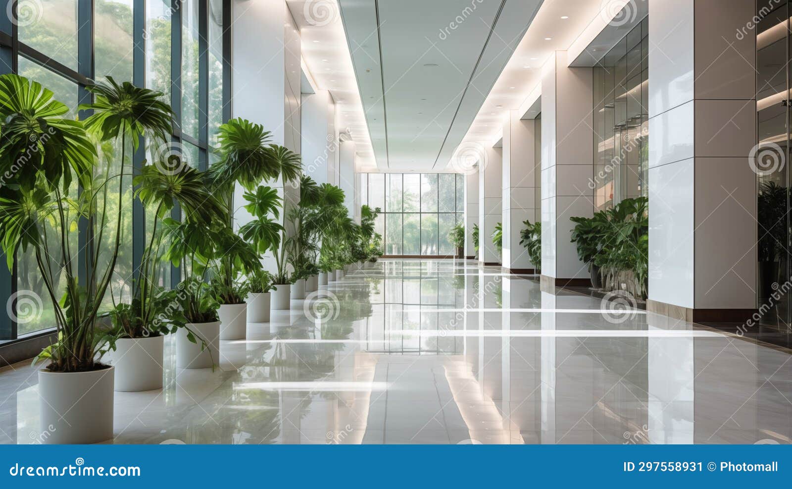 Corridor of Commercial Modern Building Stock Illustration ...