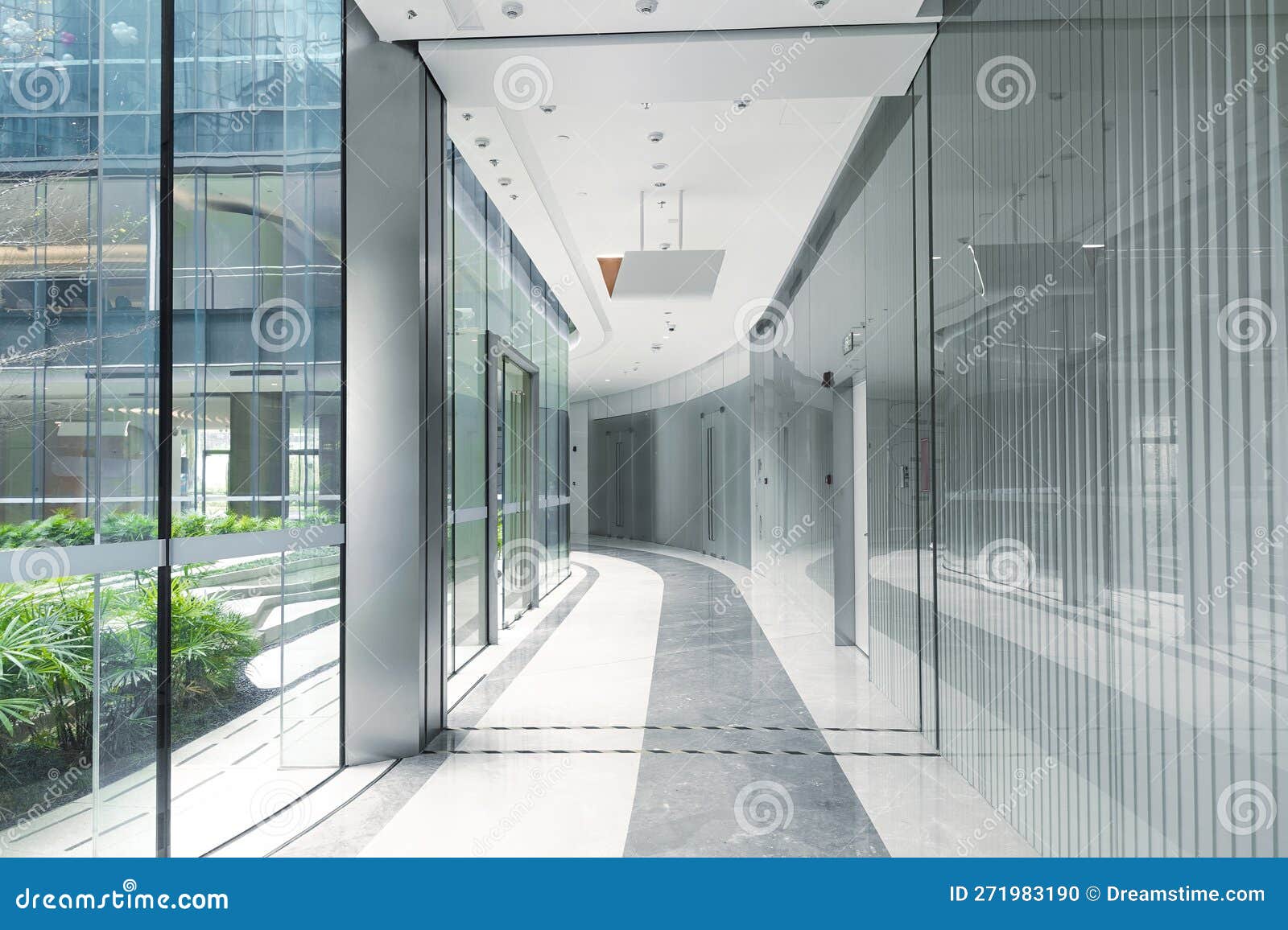 Office Hallway Office Building Corridor Interior Stock Photo - Image of ...
