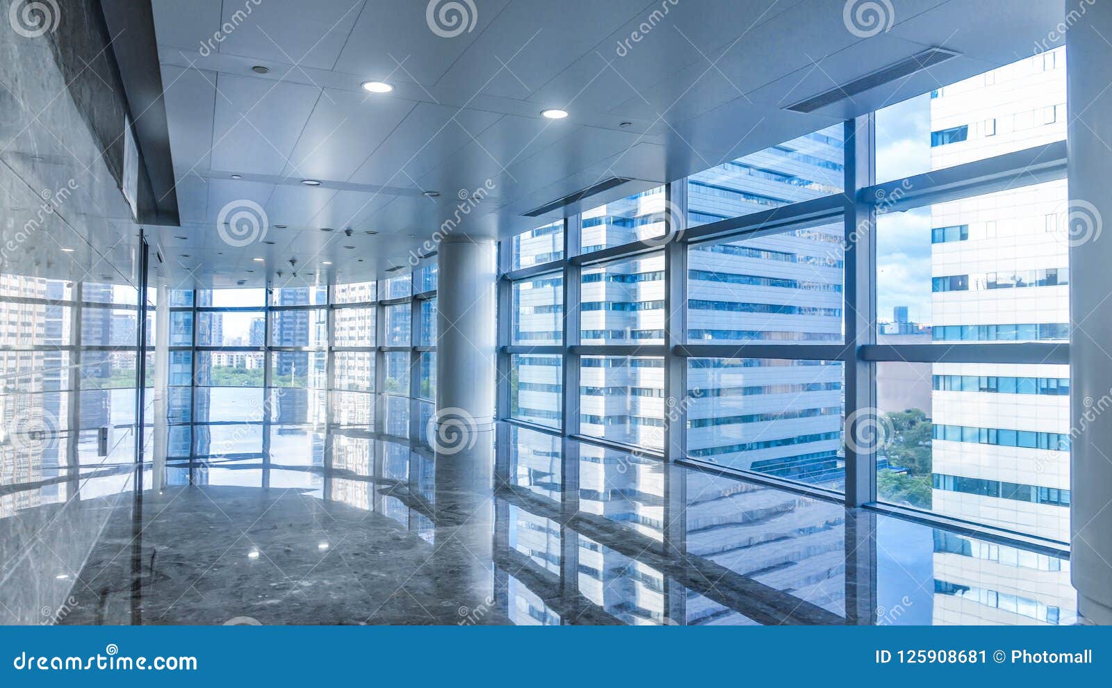 Corridor of Modern Commercial Building Stock Image - Image of ...