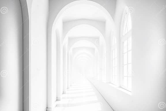 Empty Long Passageway Hallway in Modern Building a Modern Empty White ...