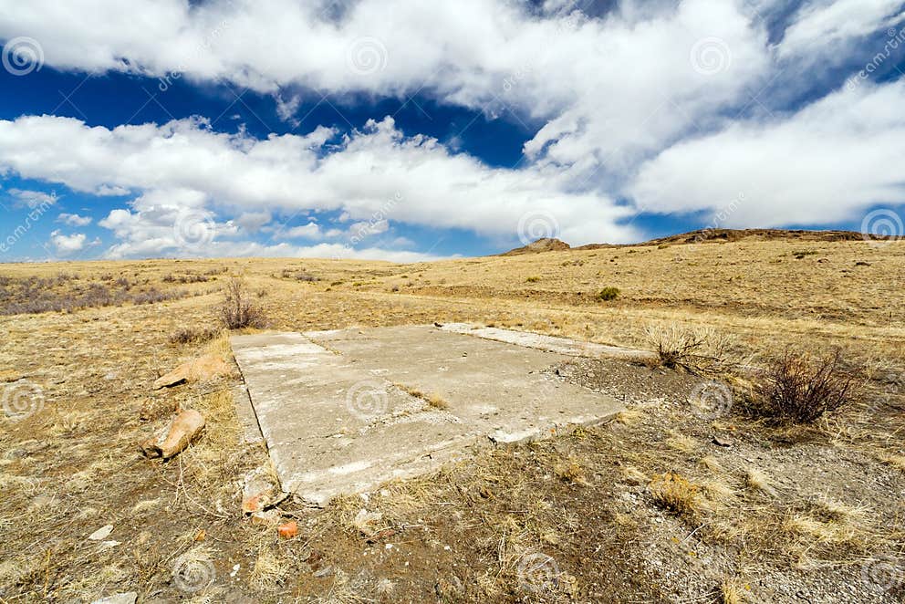 Empty Lot in Barren Field stock photo. Image of foundation - 24031856