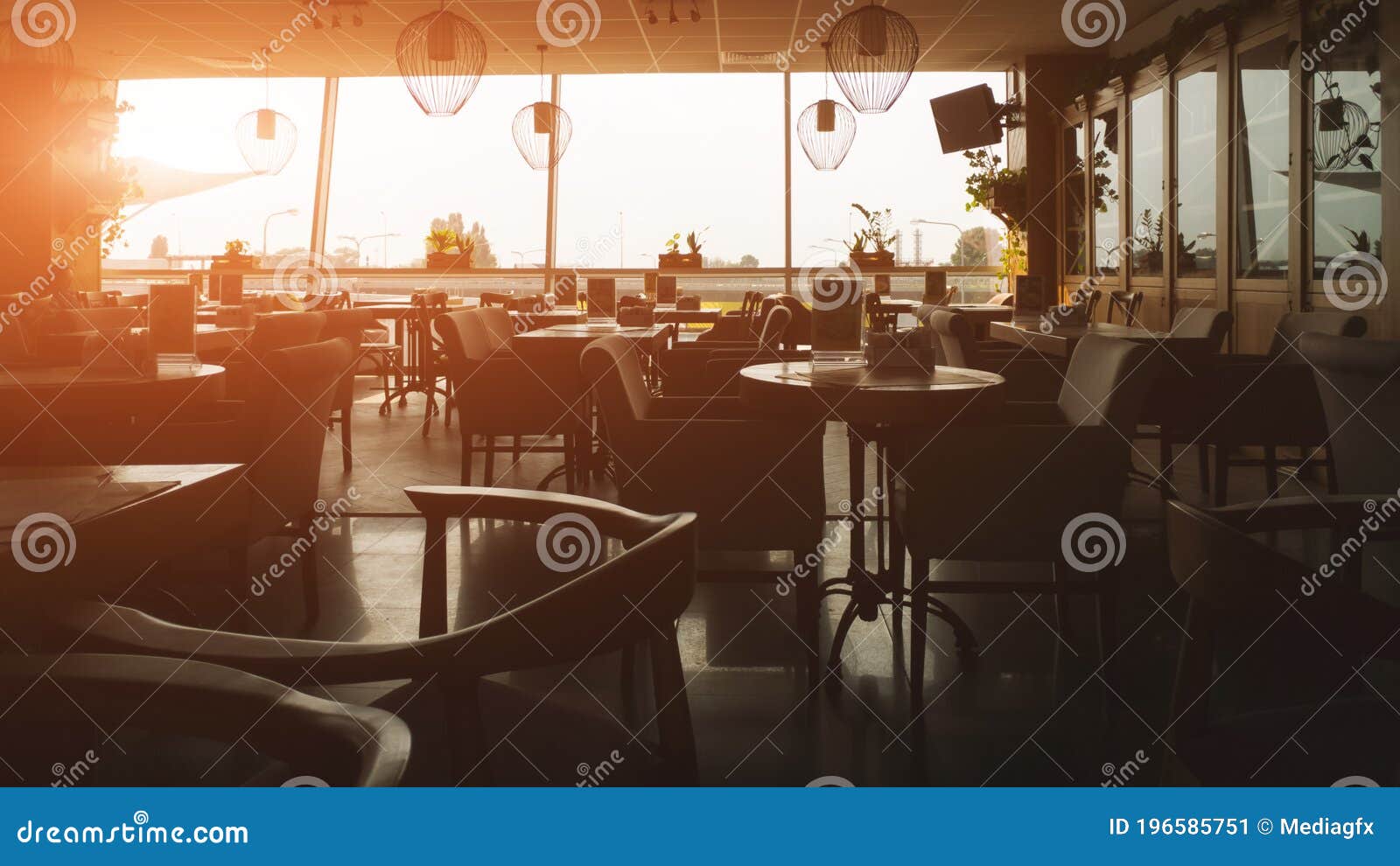 Empty Lounge Zone of Cafeteria in Airport Stock Image - Image of ...