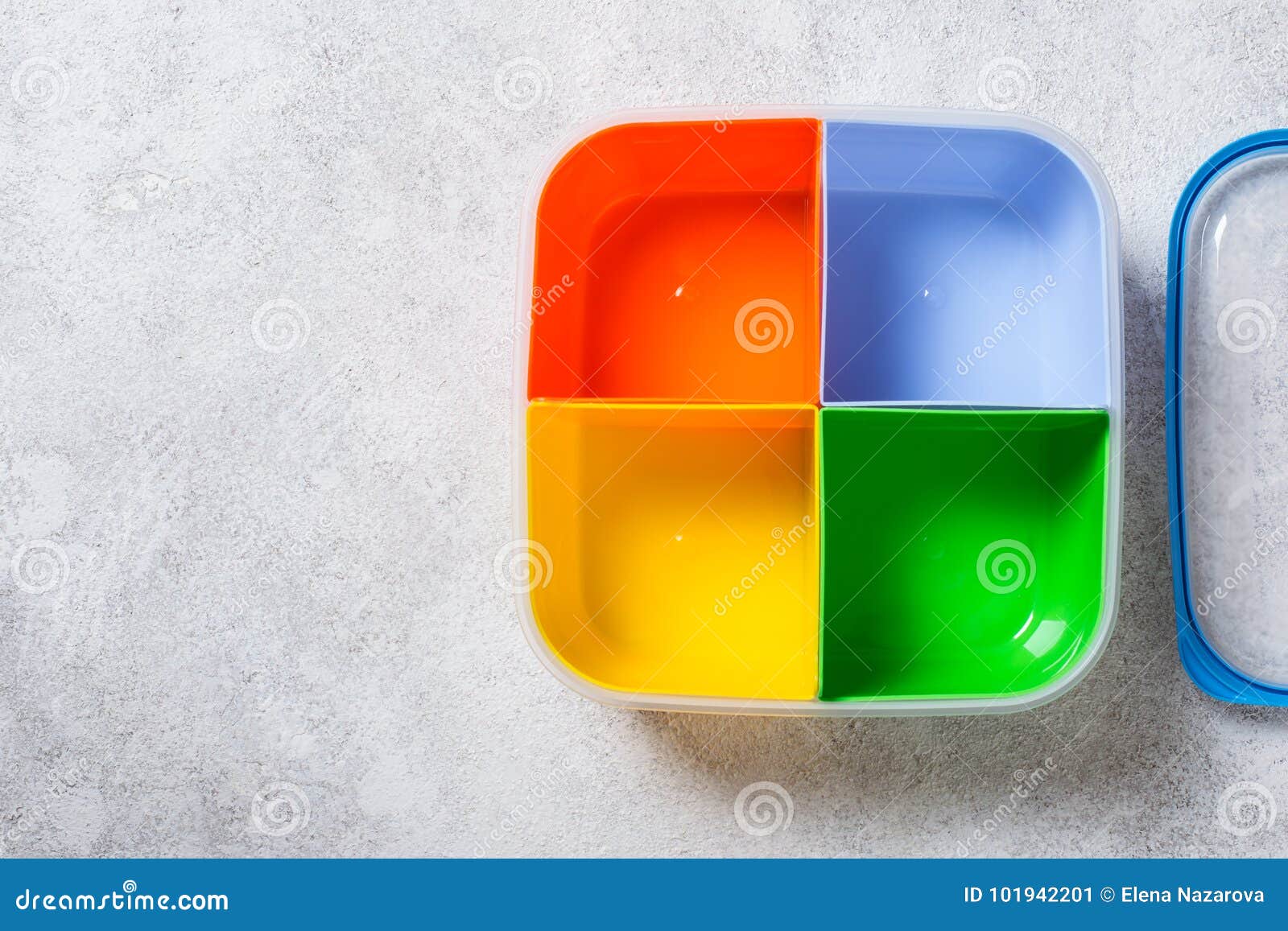 Empty Lunch Box with Four Sections for Different Food Stock Image ...