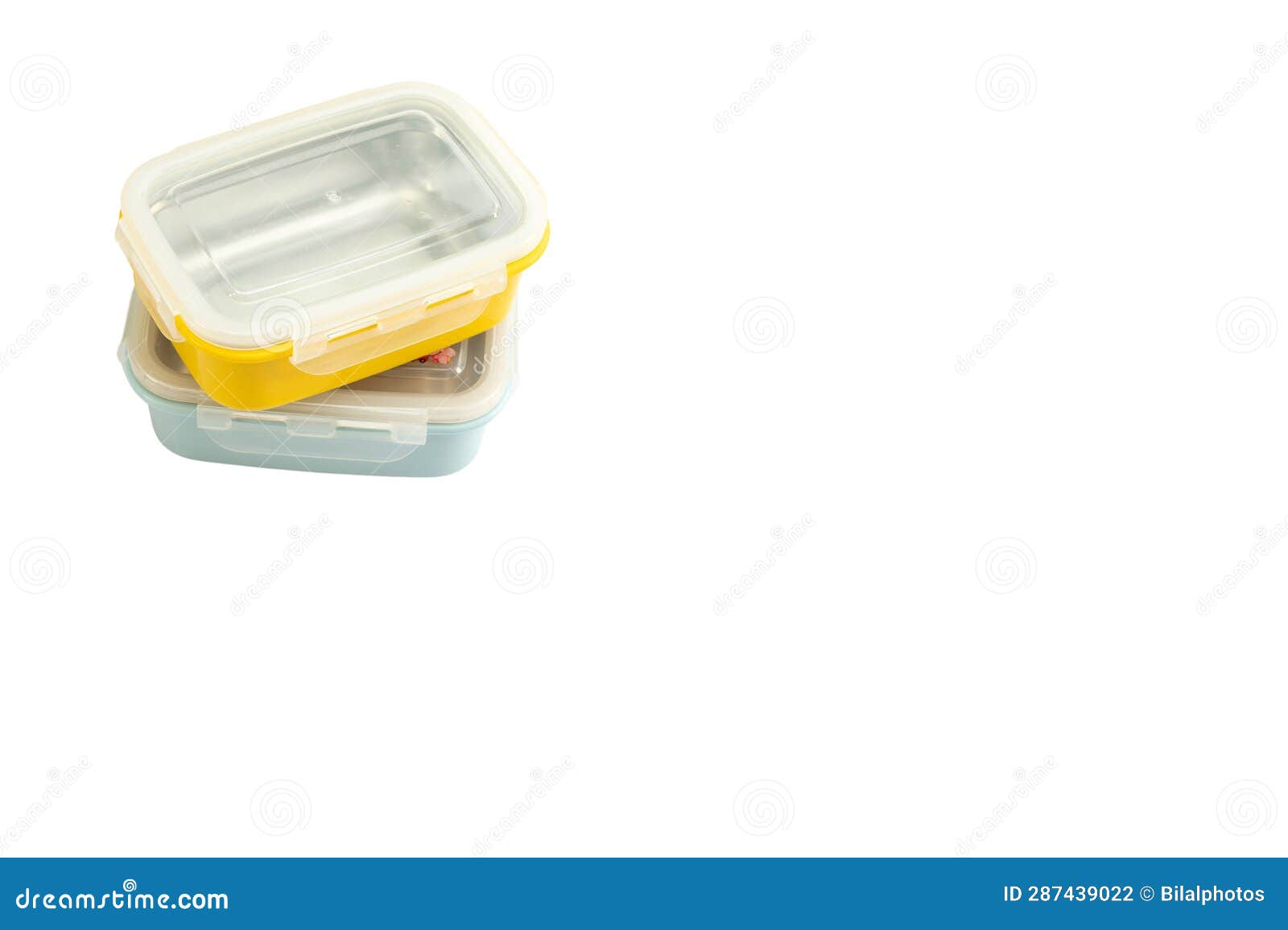 Empty Lunch Box Isolated on a White Background Stock Photo - Image of ...