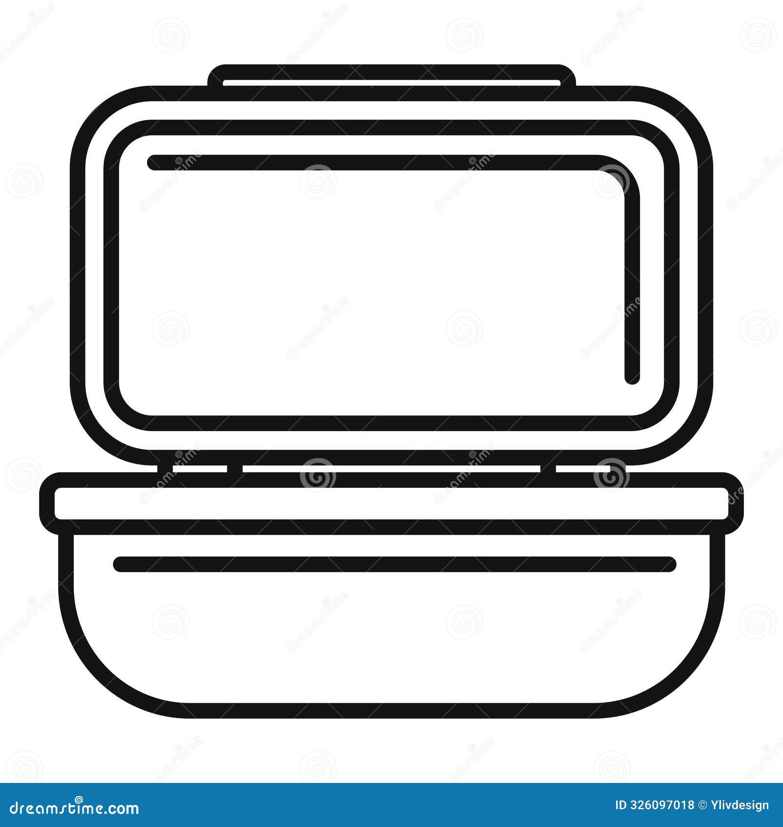 Empty Lunch Box Open Lid Line Icon Illustration Stock Illustration ...
