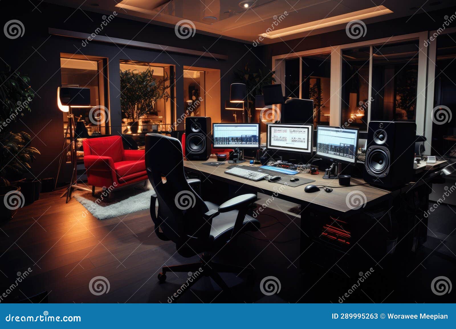 Empty Luxury Broadcasting Room. Generative AI Stock Image - Image of ...