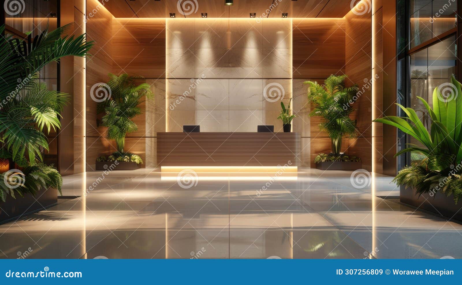 Empty Luxury Hotel Lobby Interior Background. Generative AI Stock Image ...