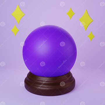 Empty Magic Crystal Ball for Predictions, 3d Render Stock Illustration ...