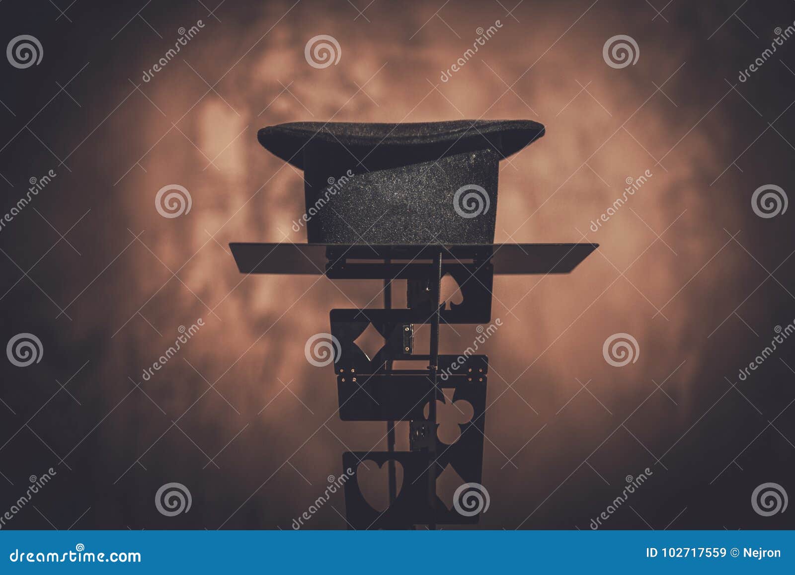 Empty Magician Hat on a Background Stock Image - Image of illusion ...