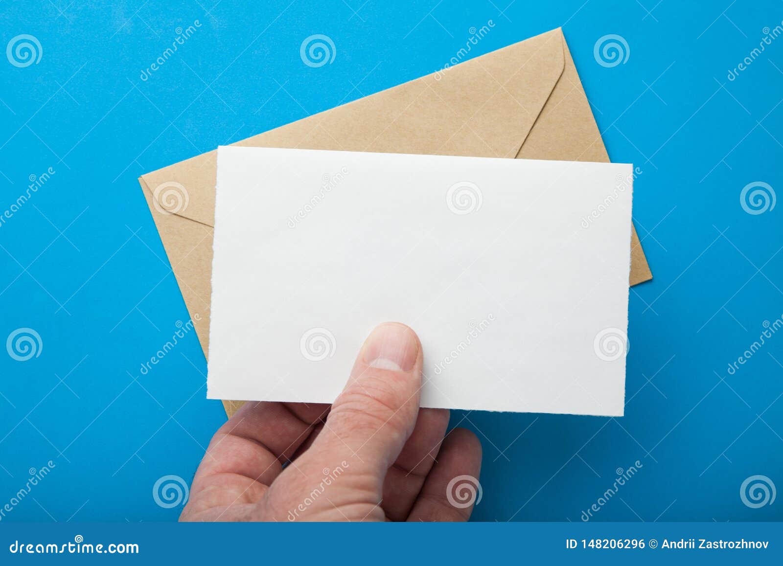 Empty Mail in Your Hand. Mock Up Stock Photo - Image of envelope, blank ...