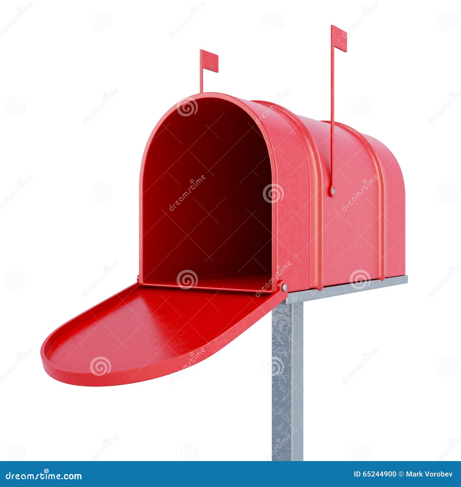 An Empty Mailbox. 3d Rendering. Stock Illustration - Illustration of ...