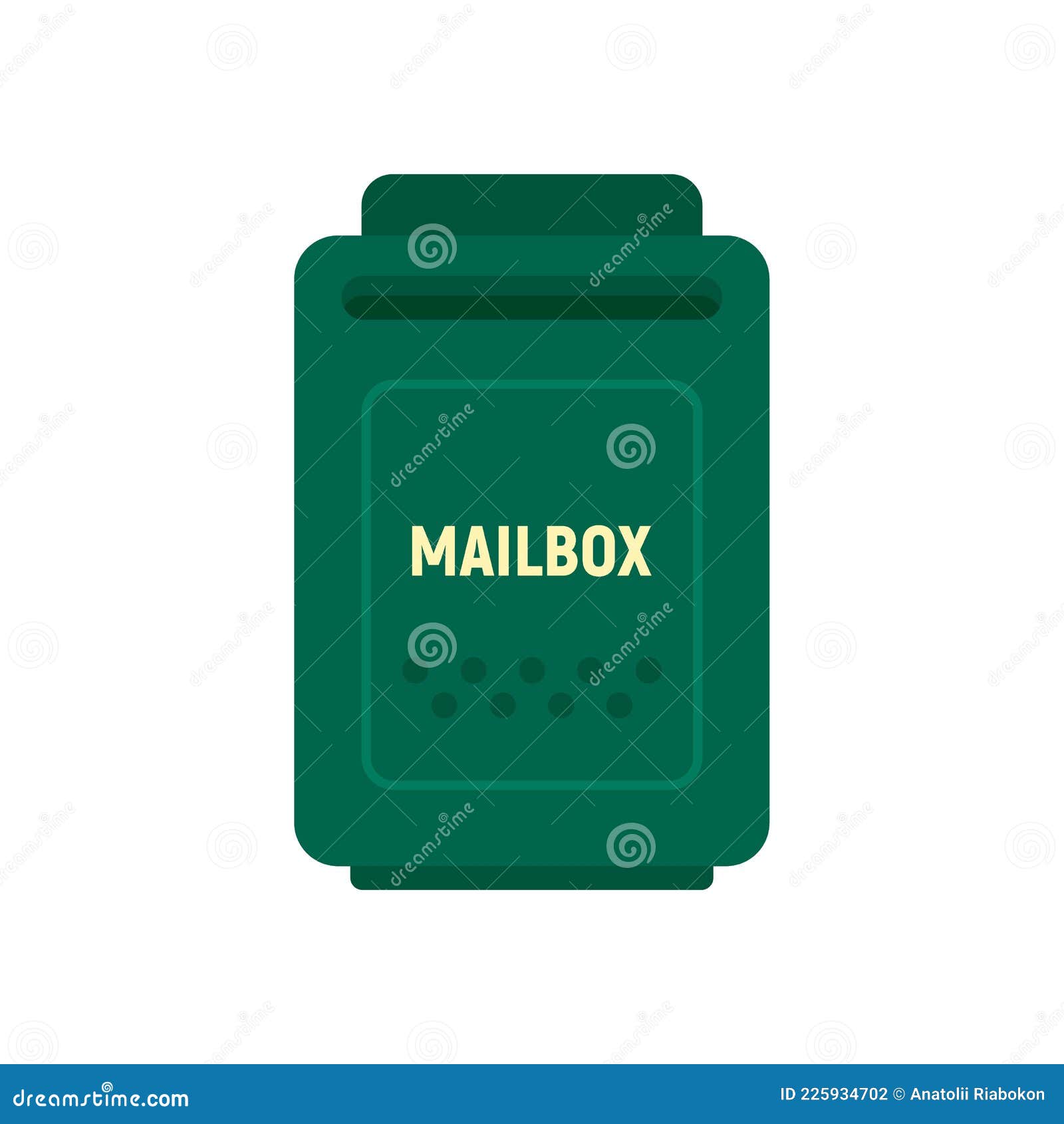 Empty Mailbox Icon Flat Isolated Vector Stock Vector - Illustration of ...