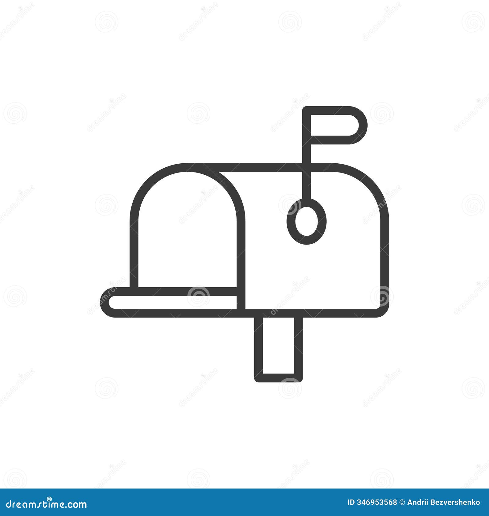 Empty Mailbox, Icon in Line Design. Empty, Mailbox, Inbox, Mail, No, Message, Vacant on White ...