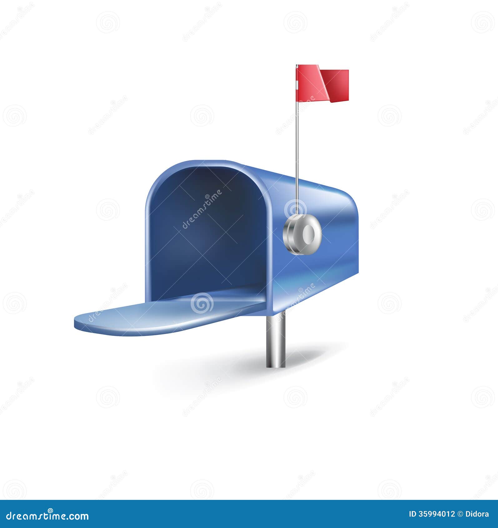 Empty mailbox on white stock illustration. Illustration of send - 35994012
