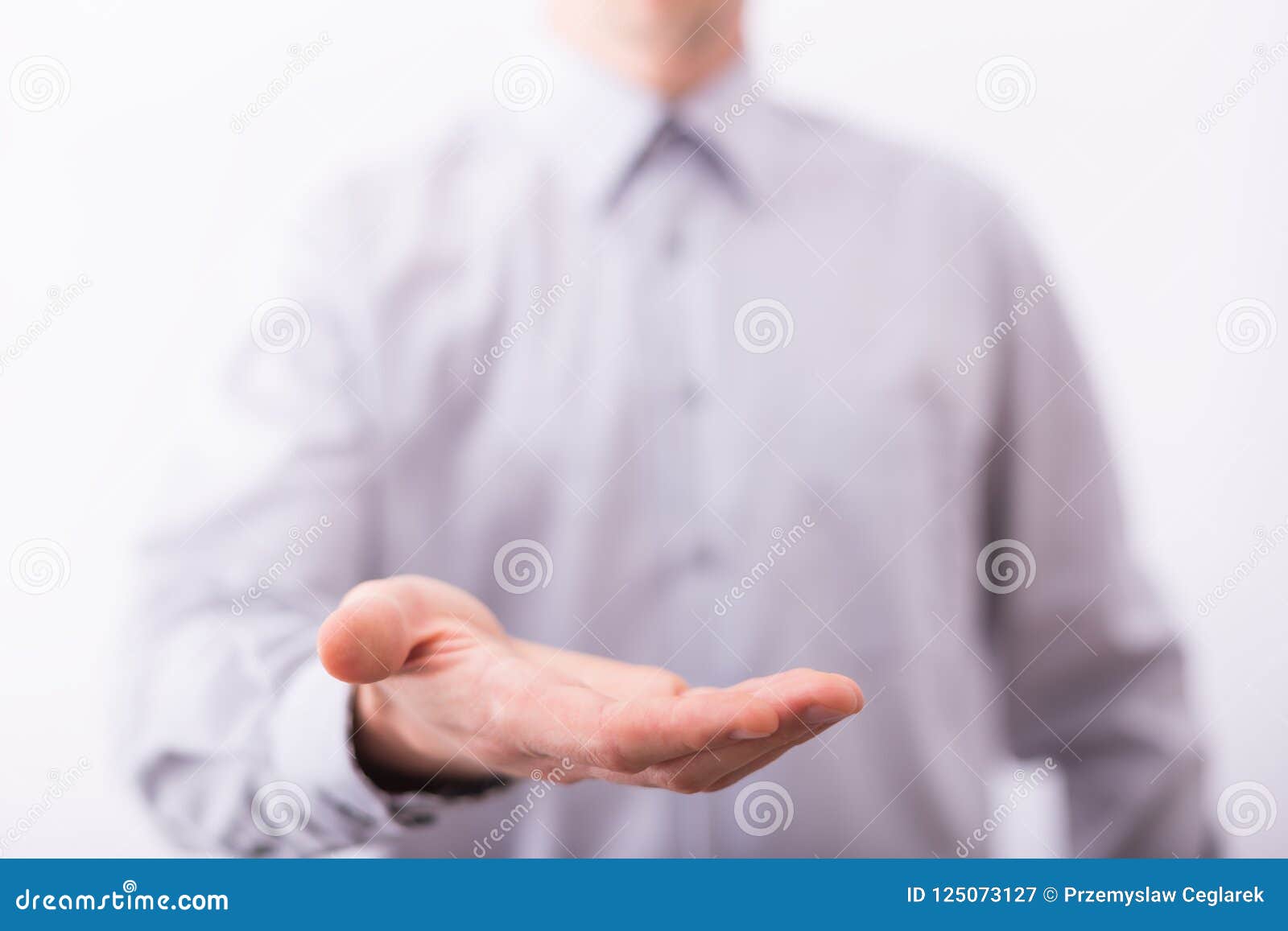 Empty Male Hand Presenting or Holding Something Stock Image - Image of ...