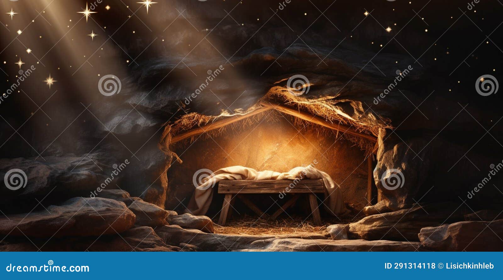 Empty Manger with Comet Star Stock Photo - Image of jesus, bible: 291314118