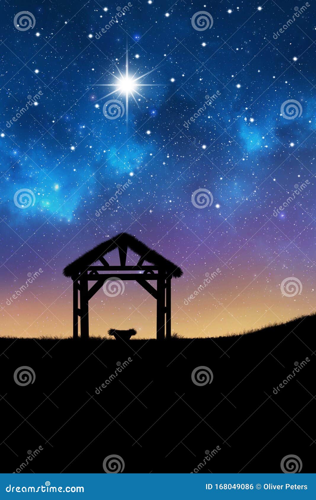 Empty Manger Under Night Sky Stock Photo - Image of dark, night: 168049086