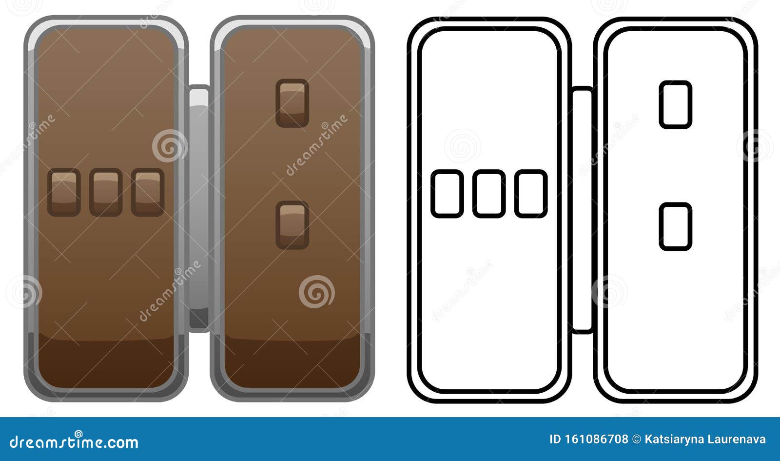 Empty Manicure Case in Colored and Line Versions Stock Illustration ...