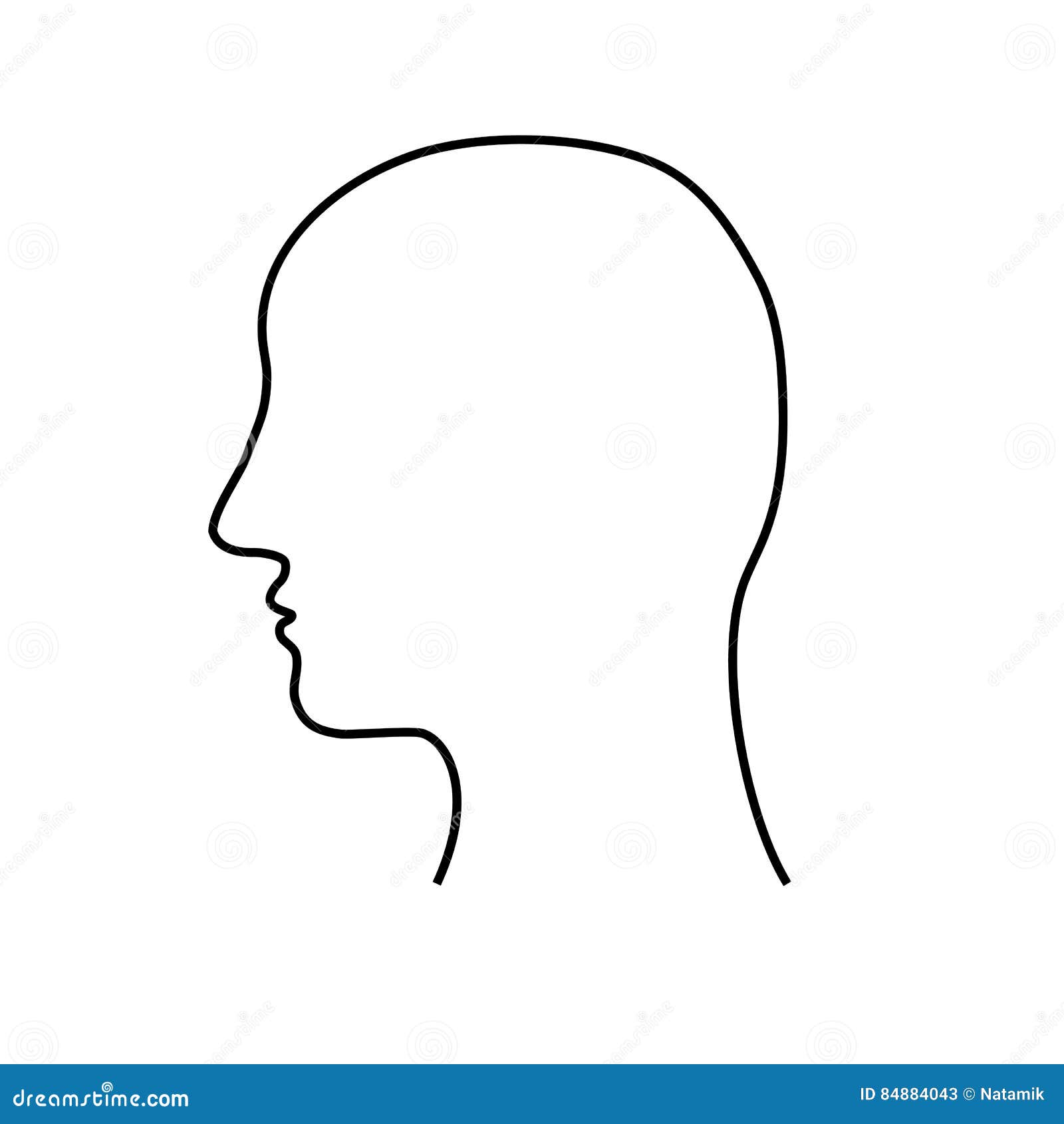 Empty mans head outline stock illustration. Illustration of outline ...