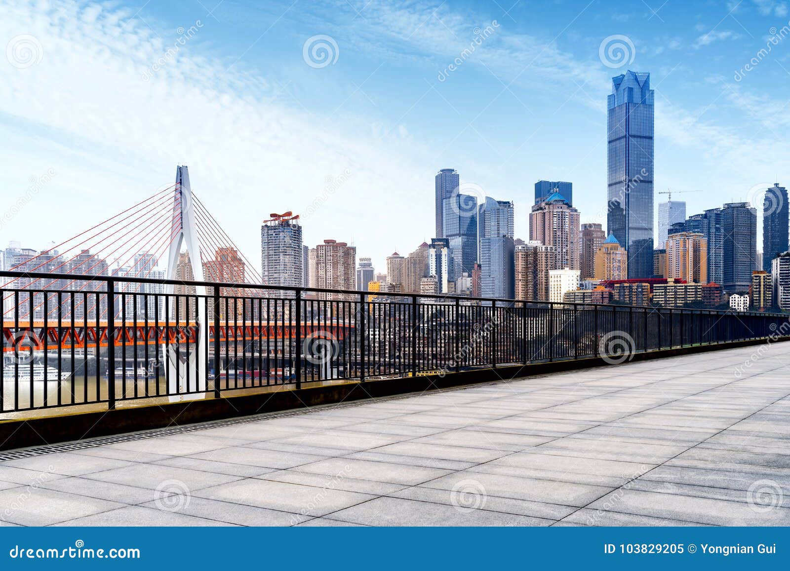 Modern city skyline stock image. Image of urban, walkway - 103829205