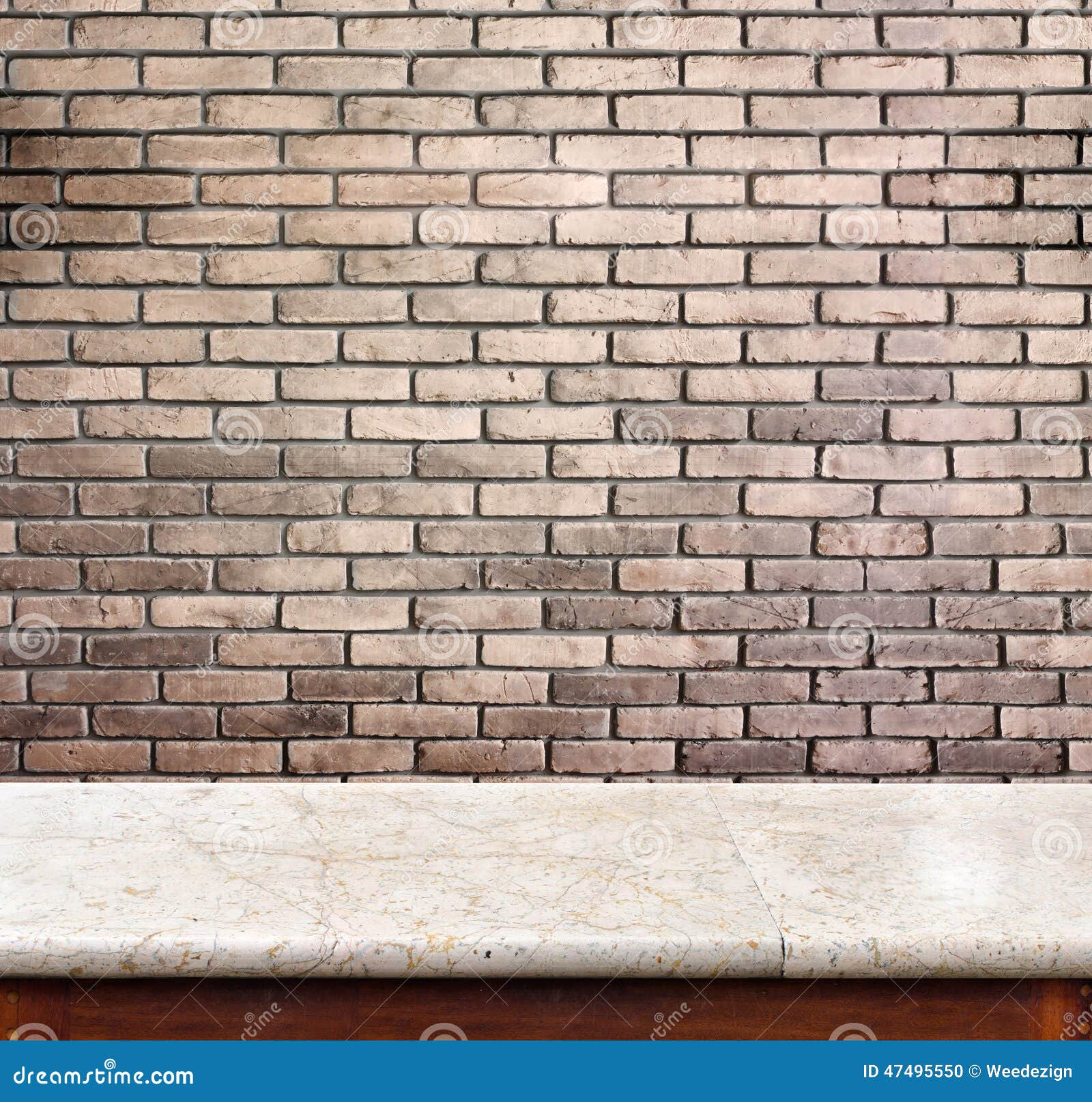 Empty Marble Table And Brick Wall In Background. Product Display Stock ...