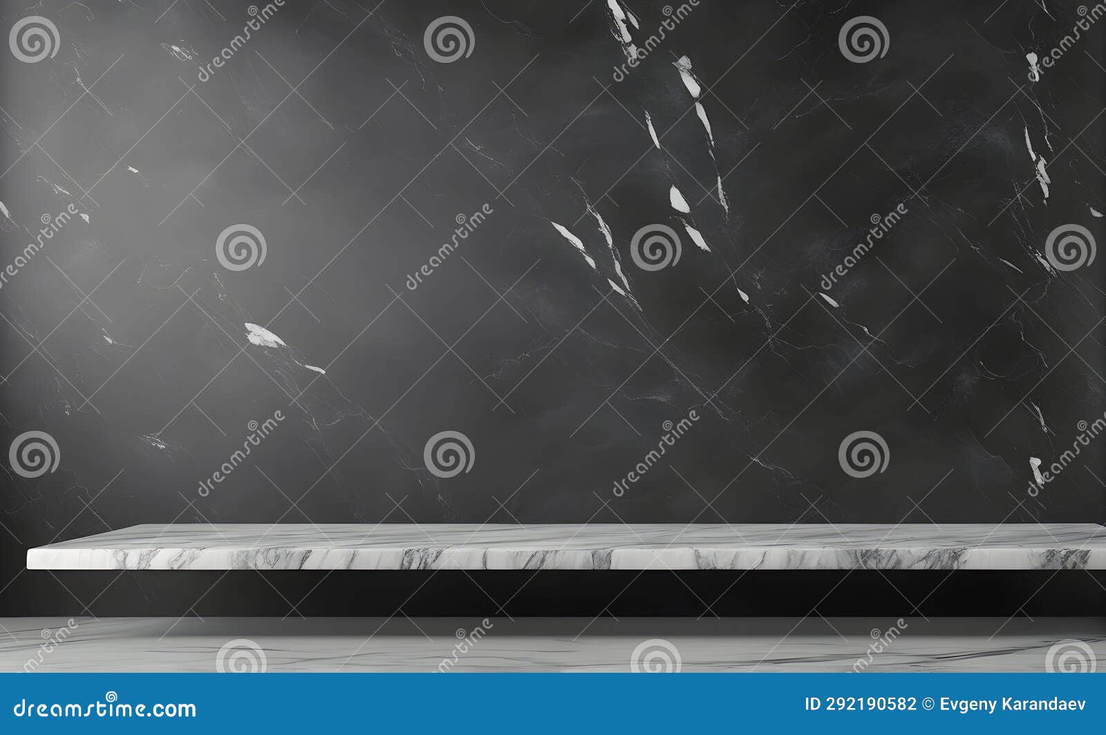 Empty Marble Table, Dark Wall, Mockup Stock Illustration - Illustration ...