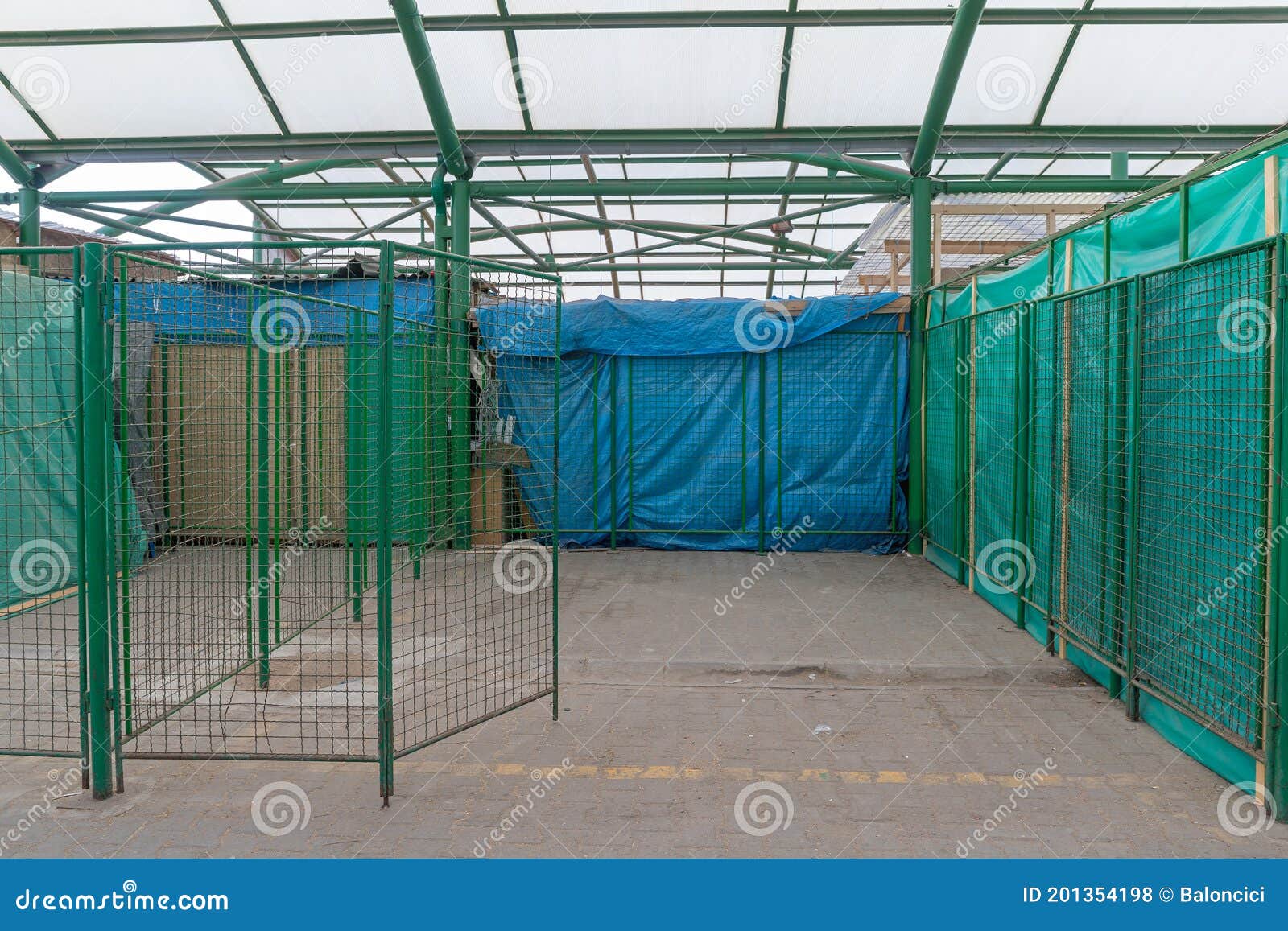 Empty Market Booth Stall stock photo. Image of mesh - 201354198