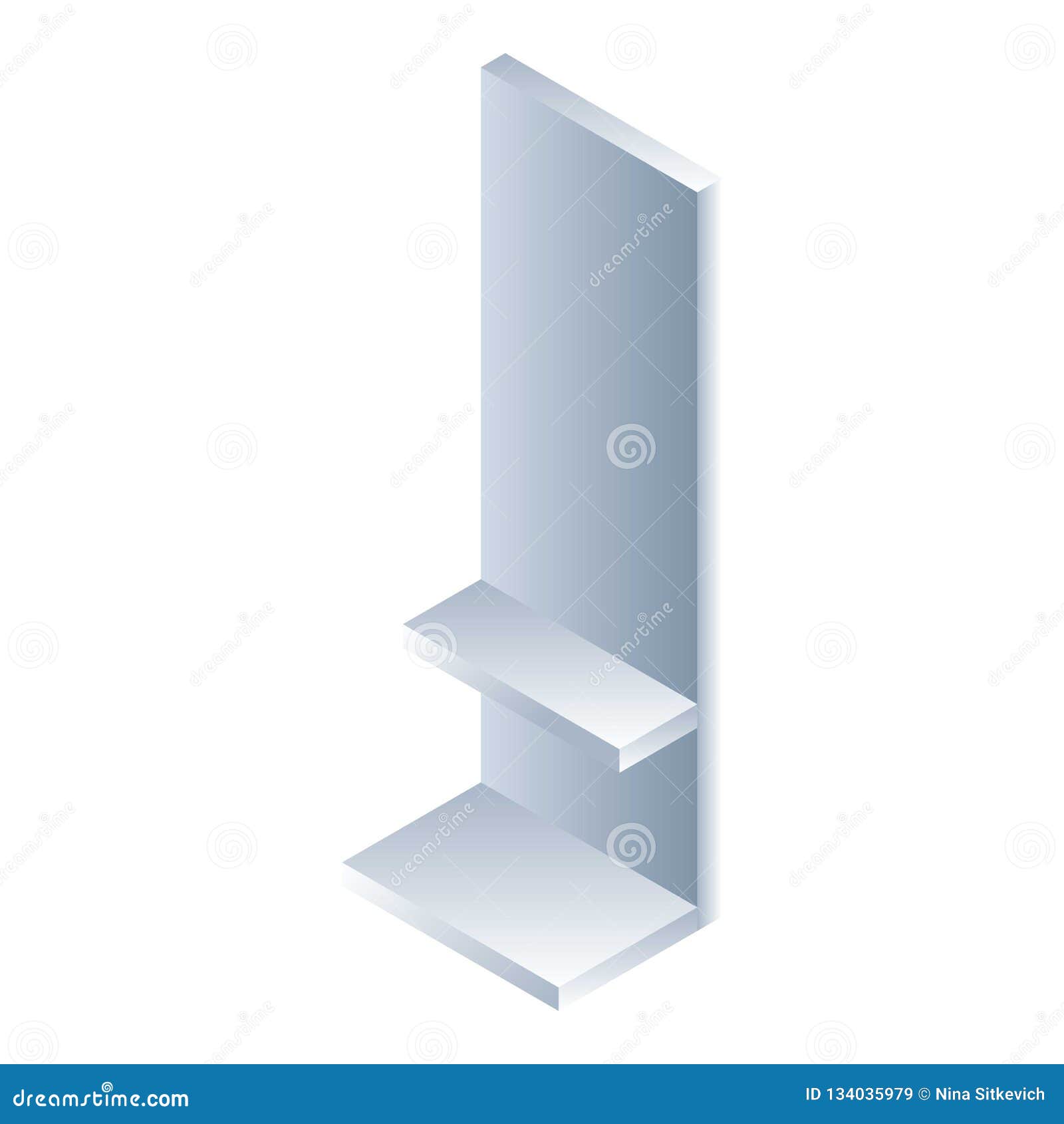 Empty Market Shelf Icon, Isometric Style Stock Vector - Illustration of ...