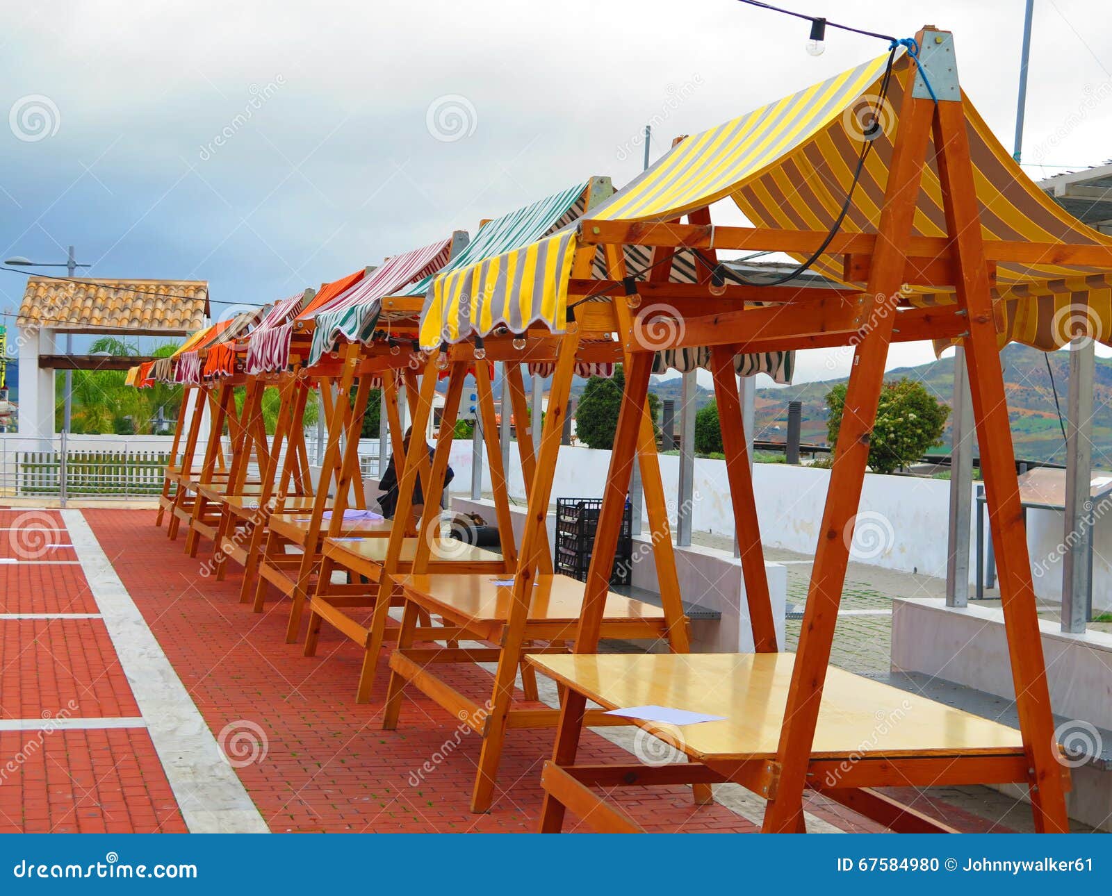 Empty Market Stalls stock photo. Image of food, sell - 67584980
