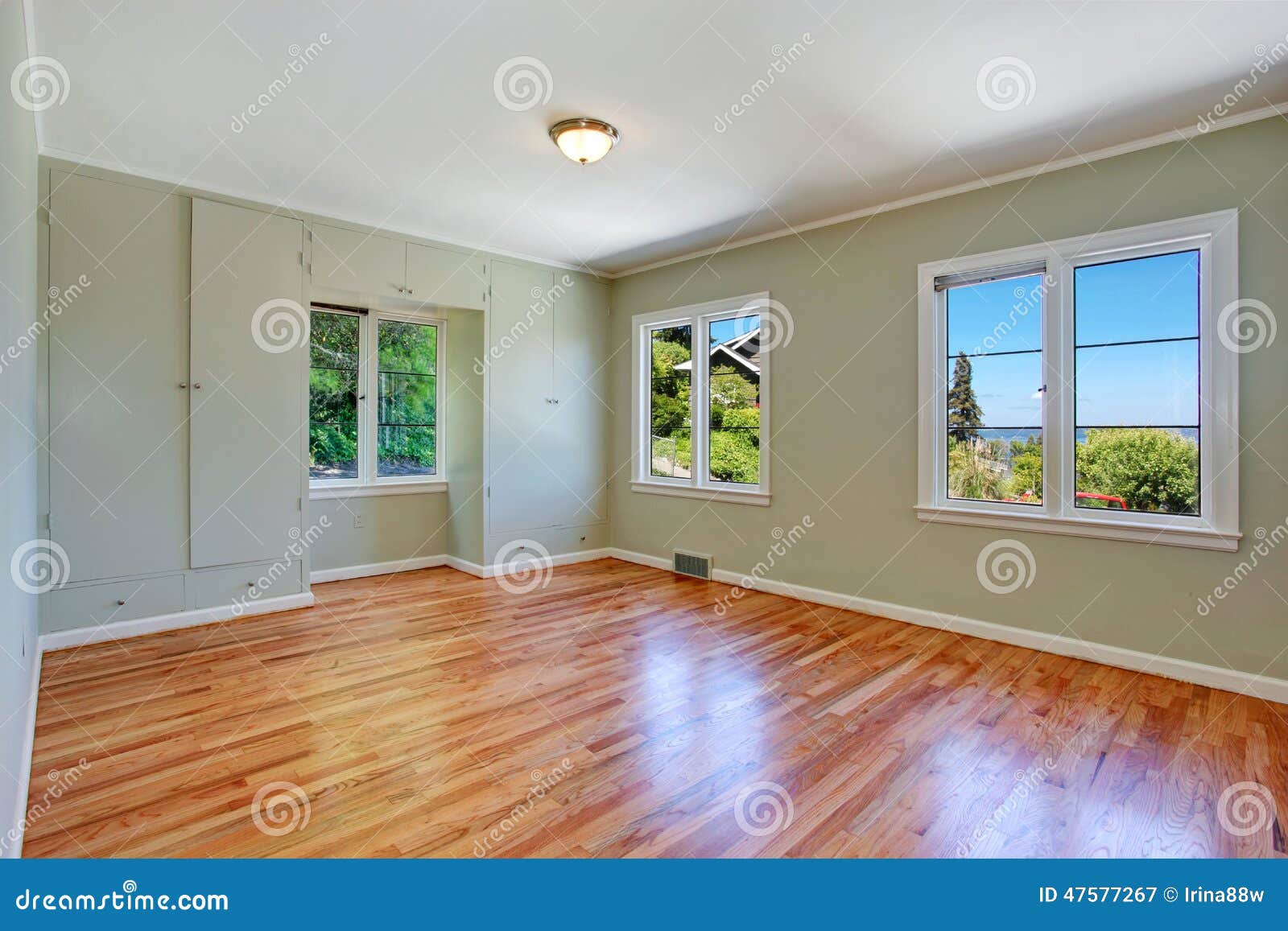 Empty Master Bedroom Interior Stock Image - Image of house, window ...