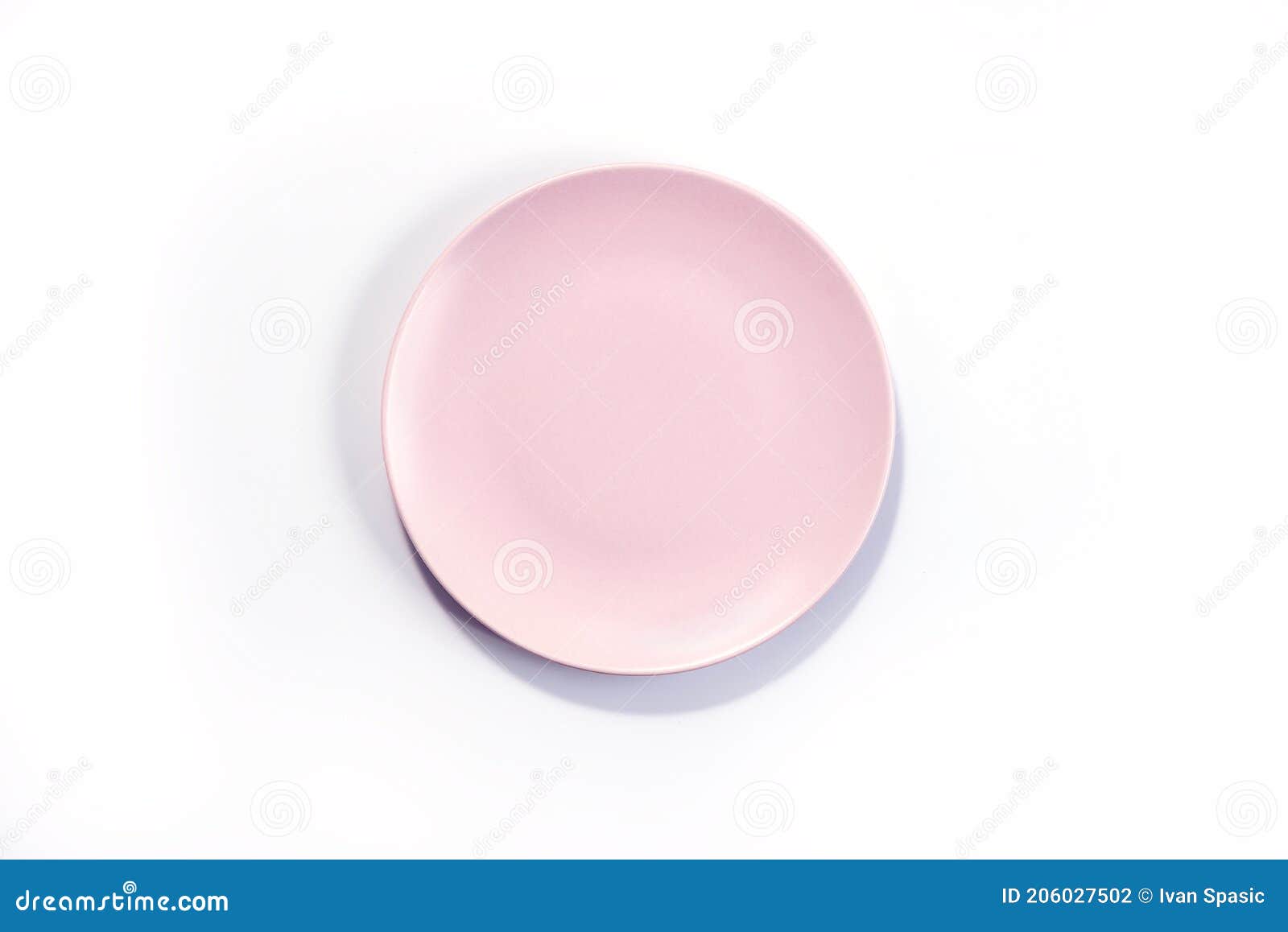 Pink Plate Isolated on White Stock Photo - Image of matte, dishware ...