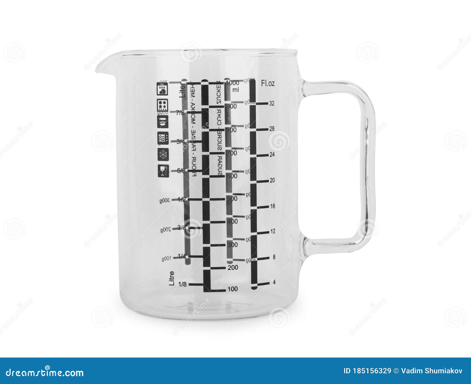 Empty Measuring Cup Isolated on White Background Stock Image - Image of ...